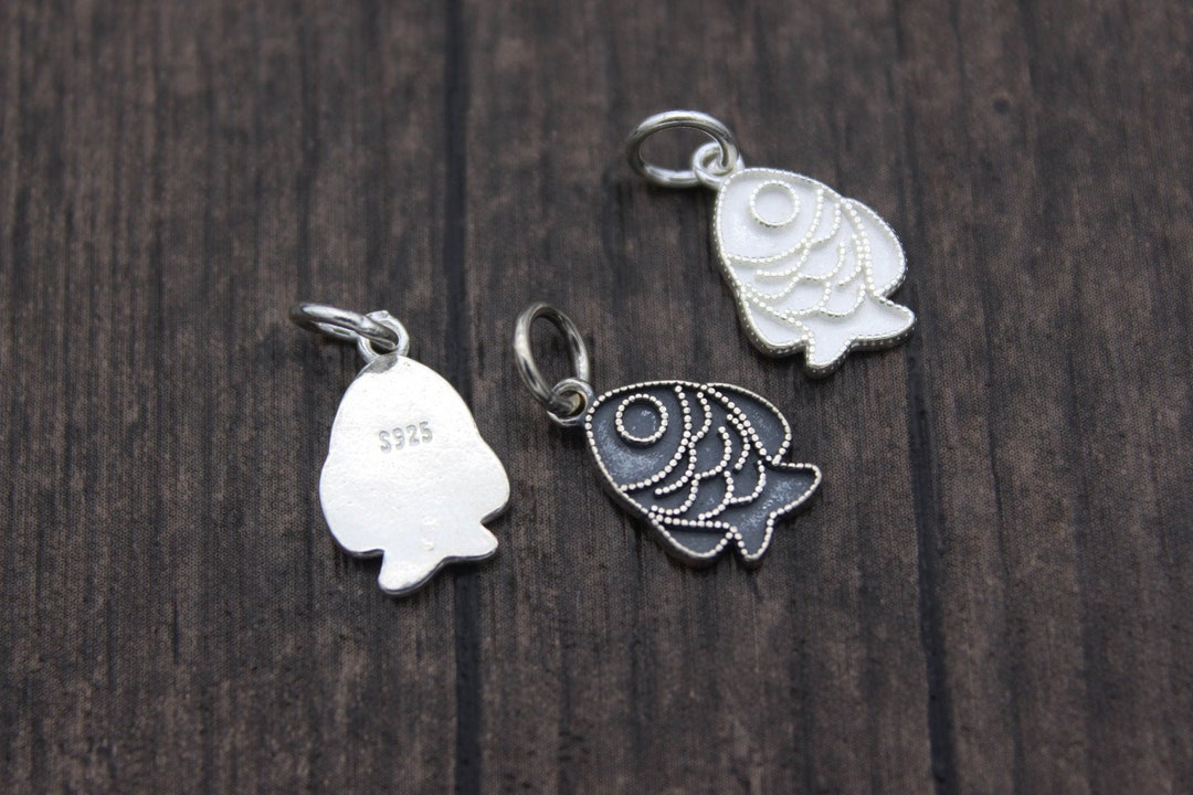 2 Sterling Silver Fish Charms,silver Fish,bracelet Charms,fish Jewelry ...