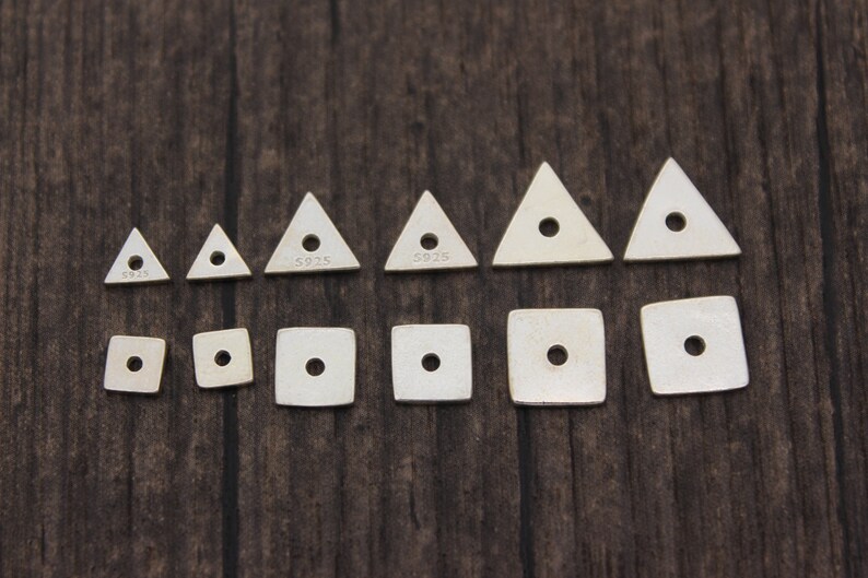 5mm 7mm 9mm Sterling Silver Triangle Beadssilver Square - Etsy