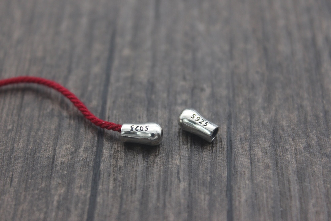 2 Sterling Silver Cord End Caps,2mm Leather Cord End Caps,silver End ...