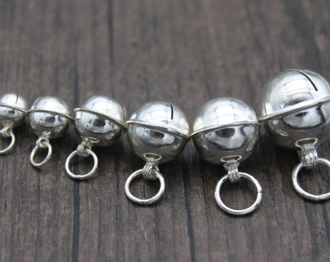 Sterling Silver Bell Charms, Jingle Bell Charm, 925 Silver Bell Charm ...