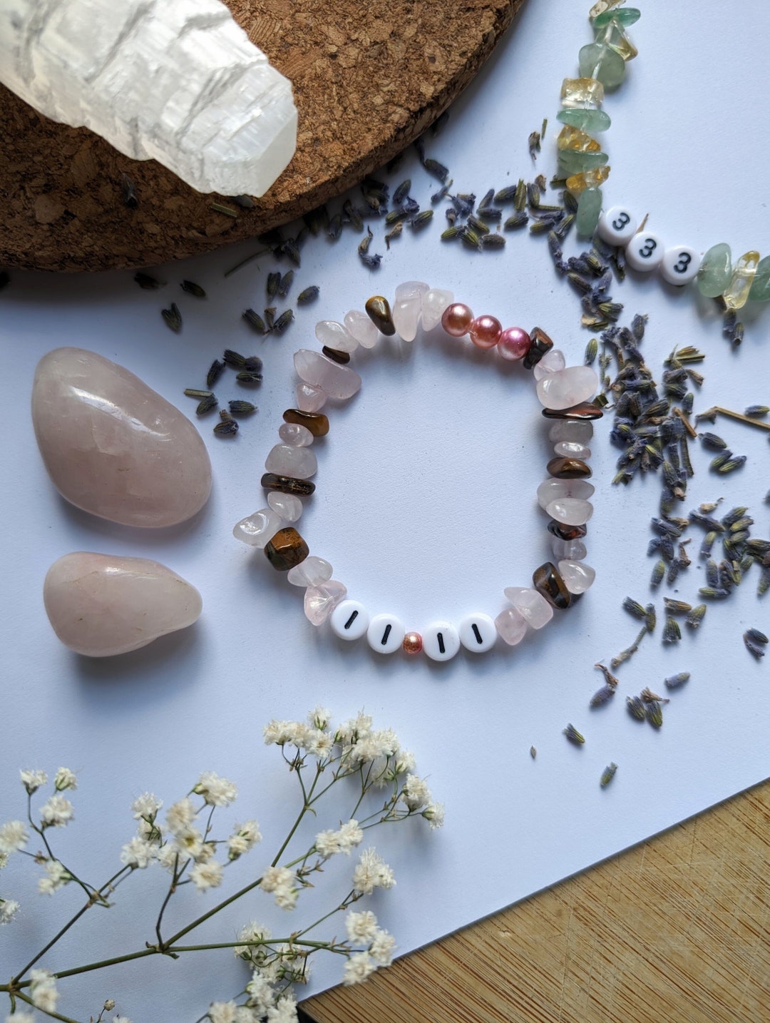 Angel Numbers Crystal Healing Crystal Chip Bracelet Wish Bracelet 11.11 ...