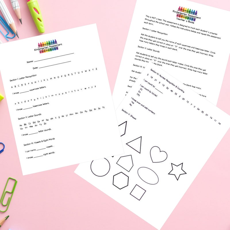 Preschool Assessment - Etsy