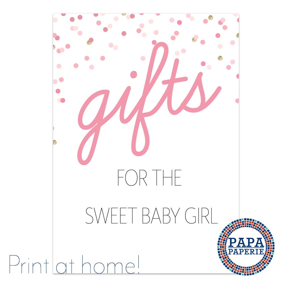 Baby Shower Gift Table Sign - Baby Girl (8x10 or 5x7 Digital Download ...