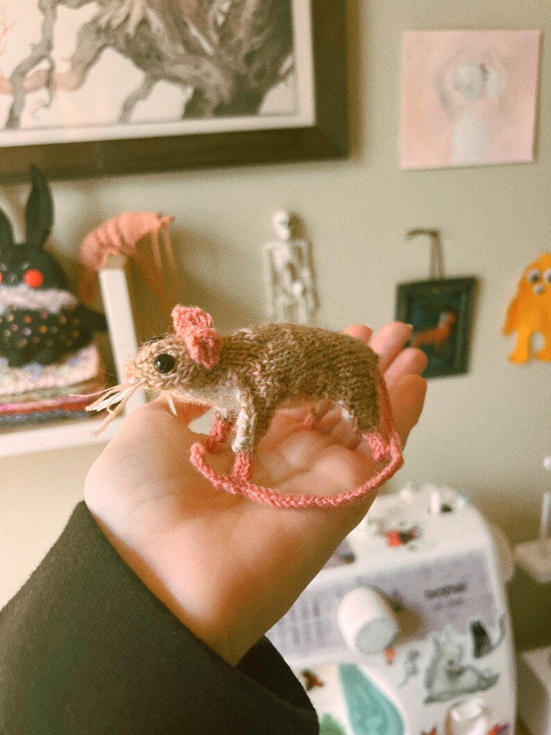 Mouse Friend garland Knit Art Doll READY TO SHIP - Etsy