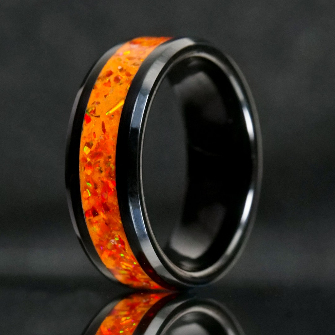 Orange Fire Opal Glowstone Ring - Etsy