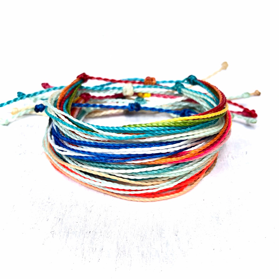 MULTI COLOR Waterproof Wax Cord String Bracelet Multi Strand Adjustable ...