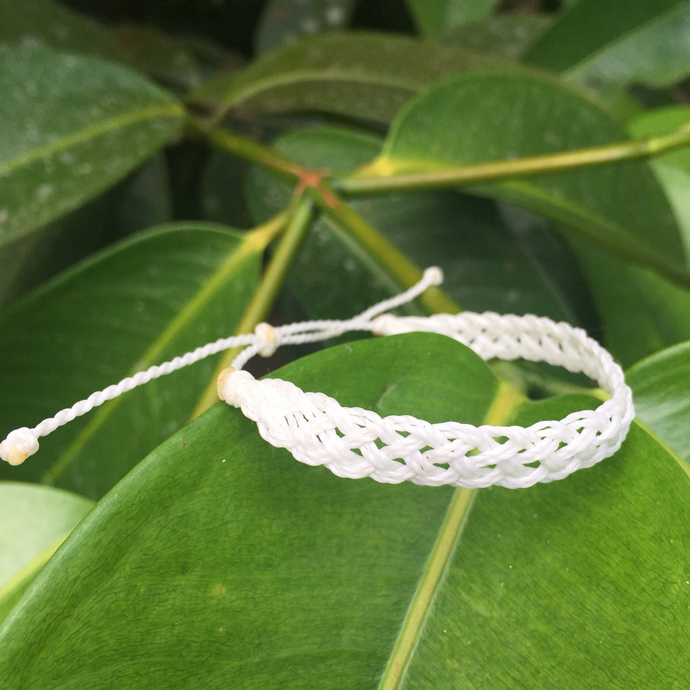 Woven Bracelet Flat Braid Bracelet Waterproof Bracelet White - Etsy