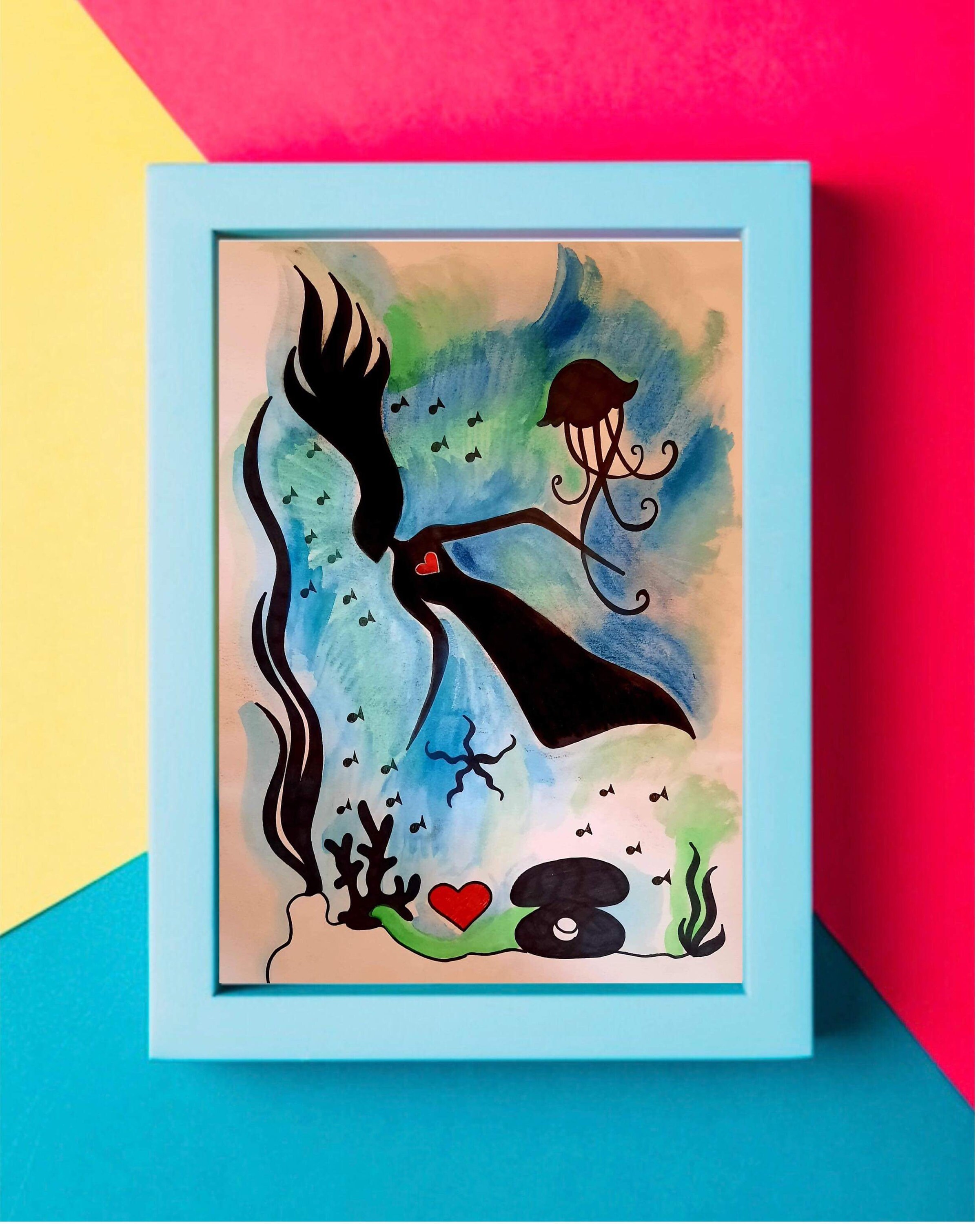 Deepest Ocean Drawing Wallart Mothers Love Watercolour - Etsy