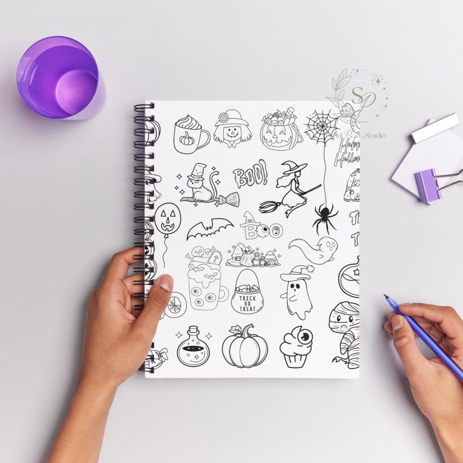 Halloween Doodle Clipart Bundle – Cute Spooky Ghost, Pumpkin & Witch ...