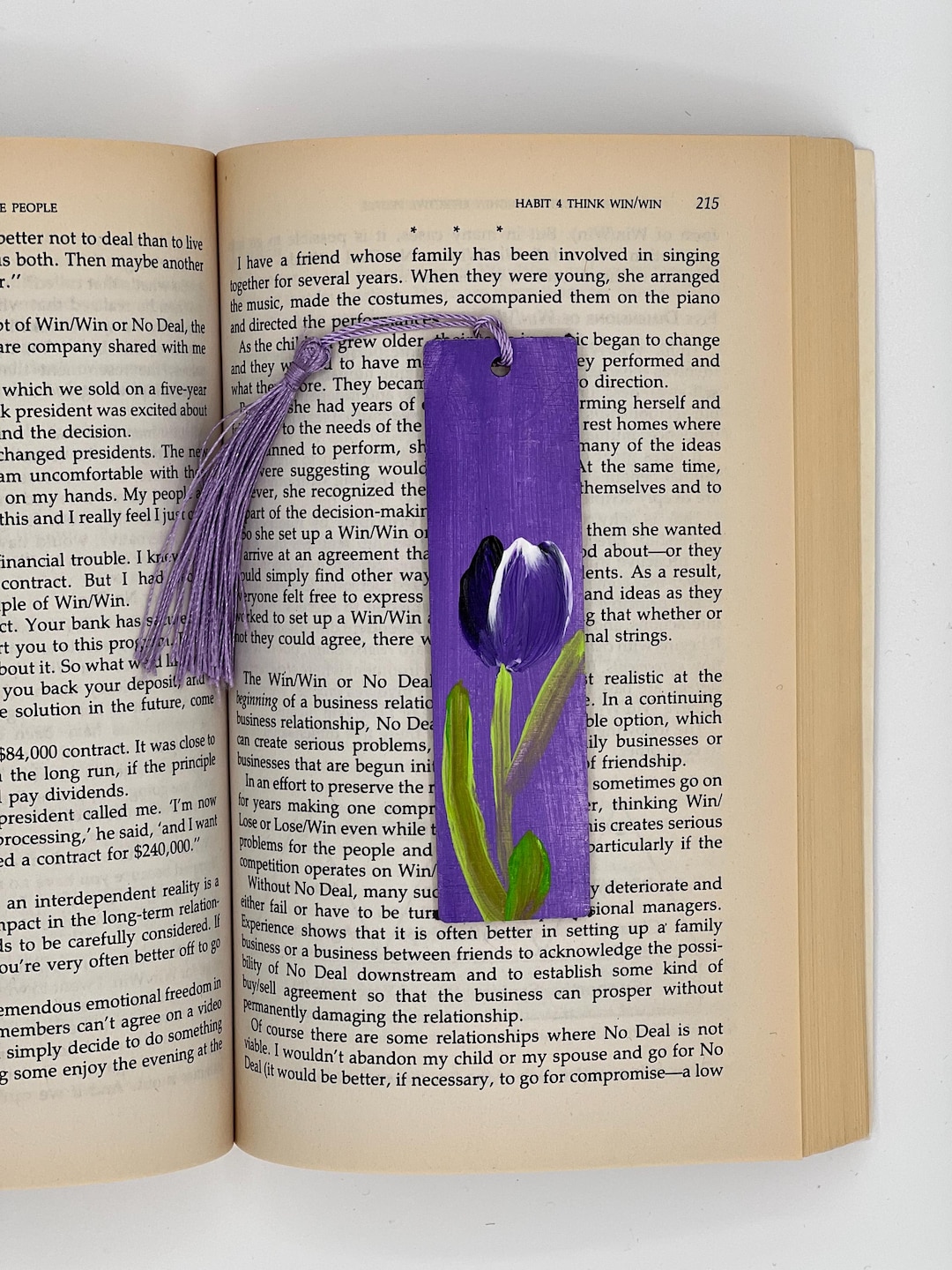 Hand Painted Wooden Bookmark - Purple Tulip | Gifts for Readers ...