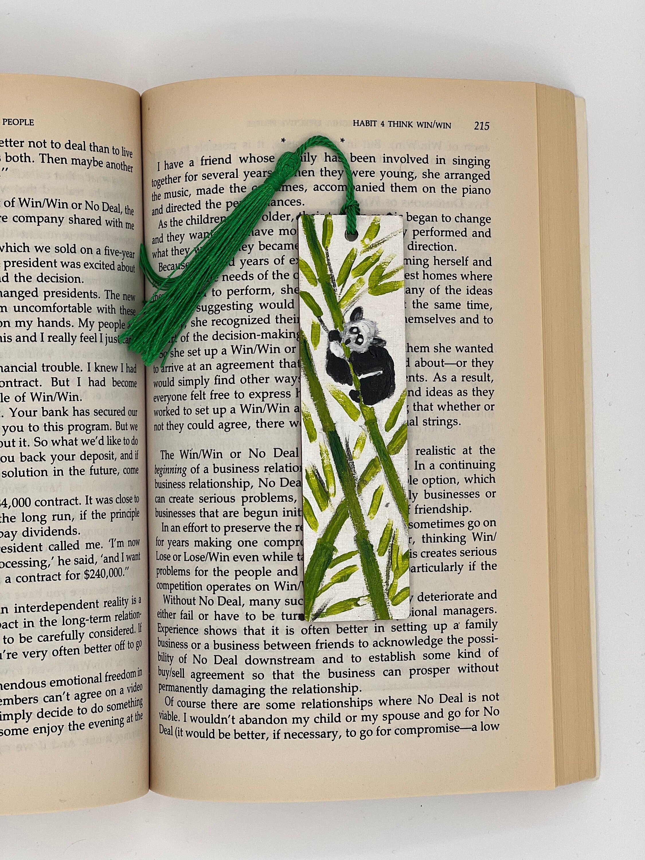 Hand Painted Wooden Bookmark - Bamboo With Panda | Bookish Gifts for ...