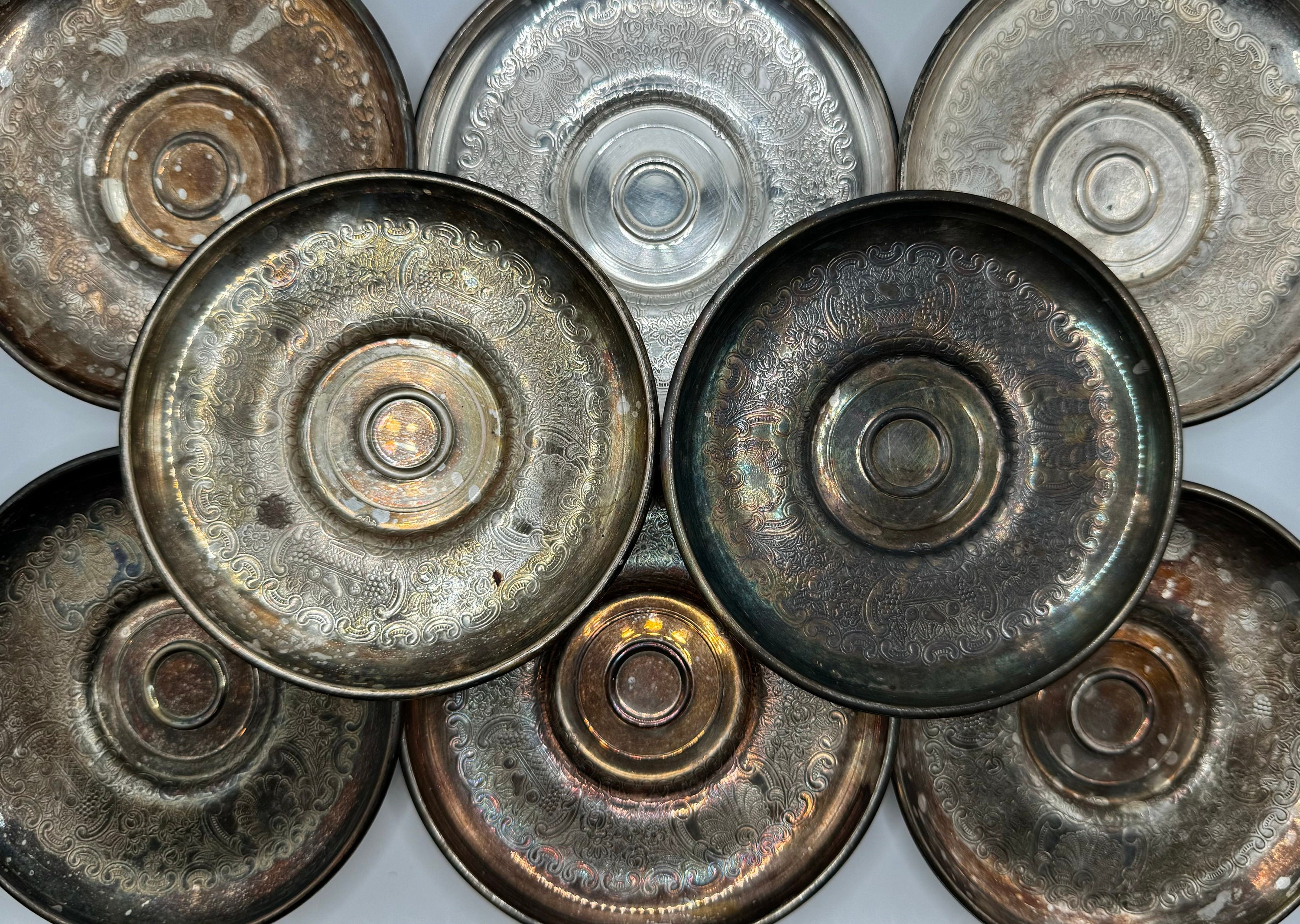 Vintage Viking Plate EP Copper Set of 8 Plates - Etsy