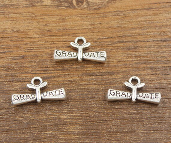 20pcs Graduation Charms Antique Silver Tone 3D Charm 21x11mm | Etsy