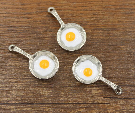 6pcs Frying Pan Charms Antique Silver Tone 17x32mm SH159 | Etsy
