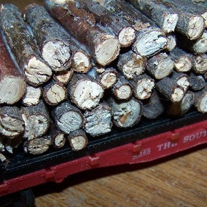 HO Scale REAL WOOD Wooden Logs (25pcs) for the Train Layout ~~ Recycled ...