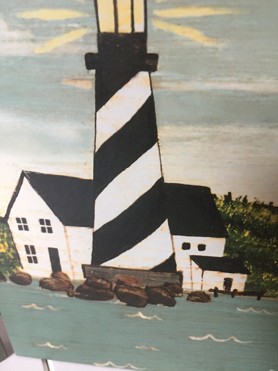 Primitive Style Lighthouse Picture Frame Desktop Picture | Etsy