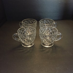 Set of 4 Vintage Diamond Quilt Pattern Punch Cups Party Cups - Etsy