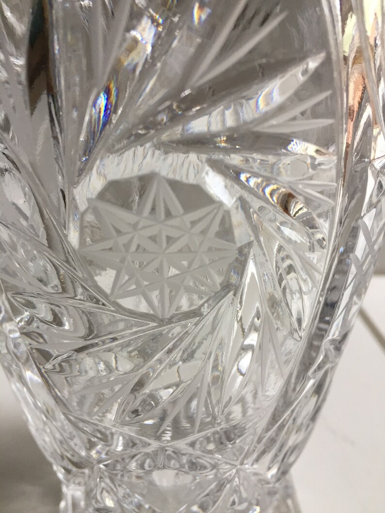 Heavy Lead Crystal Footed Vase Vintage Crystal Vase Wedding | Etsy