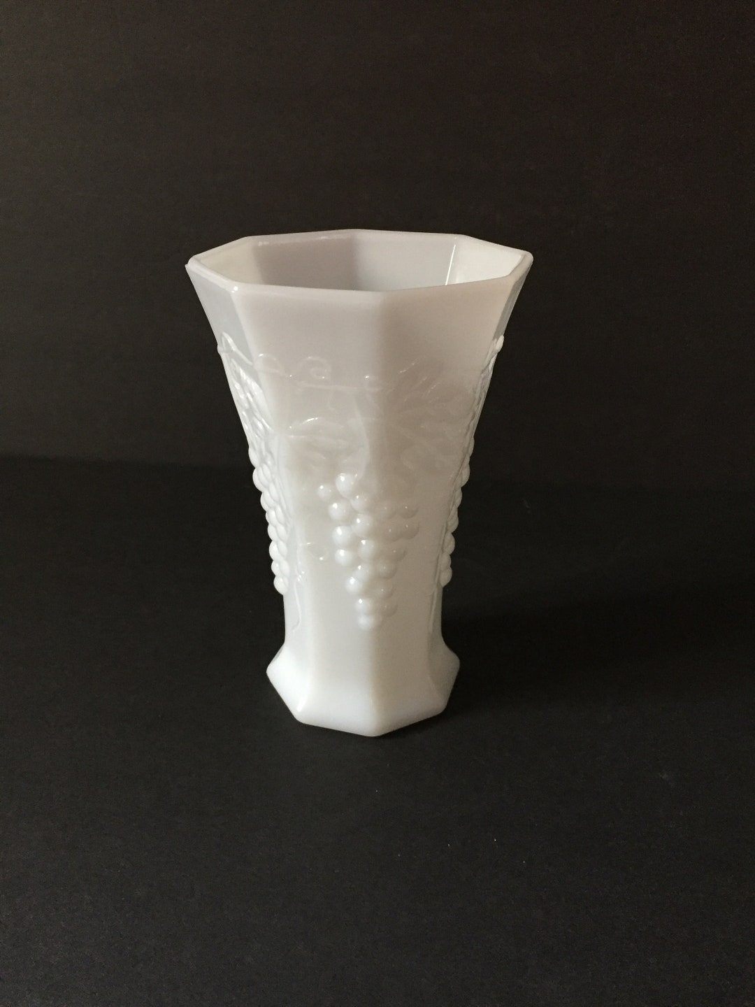Vintage Milk Glass Vase, Vintage Octagon Vase, Table Decor, Home Decor ...