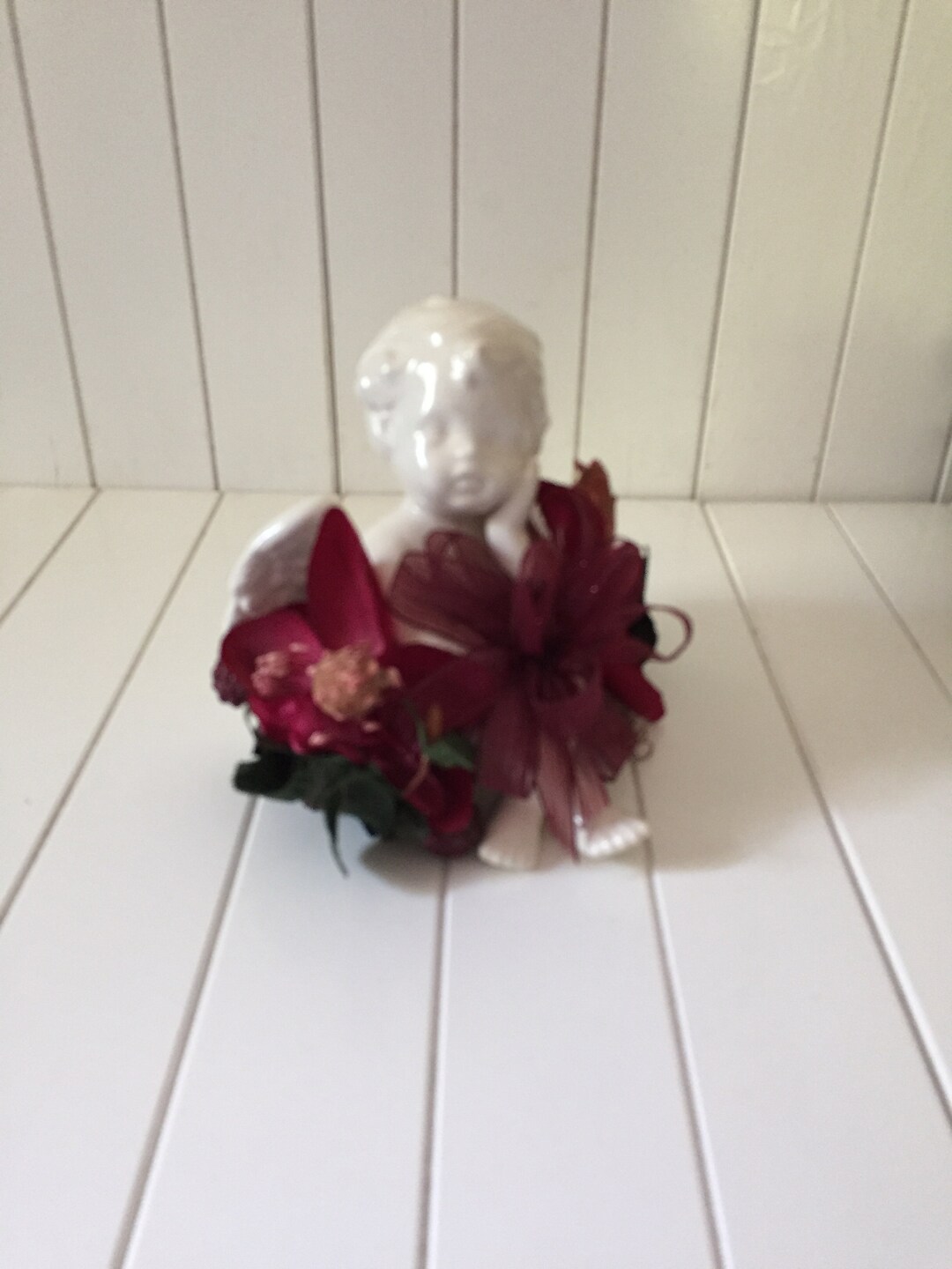 Cherub Figurine, Memorial Cherub Figurine, Shelf Decor, Shelf Sitter ...