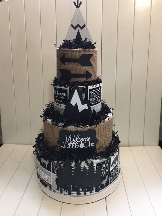 Tribal Diaper Cake Be Brave Diaper Cake Teepee Diaper Cake | Etsy