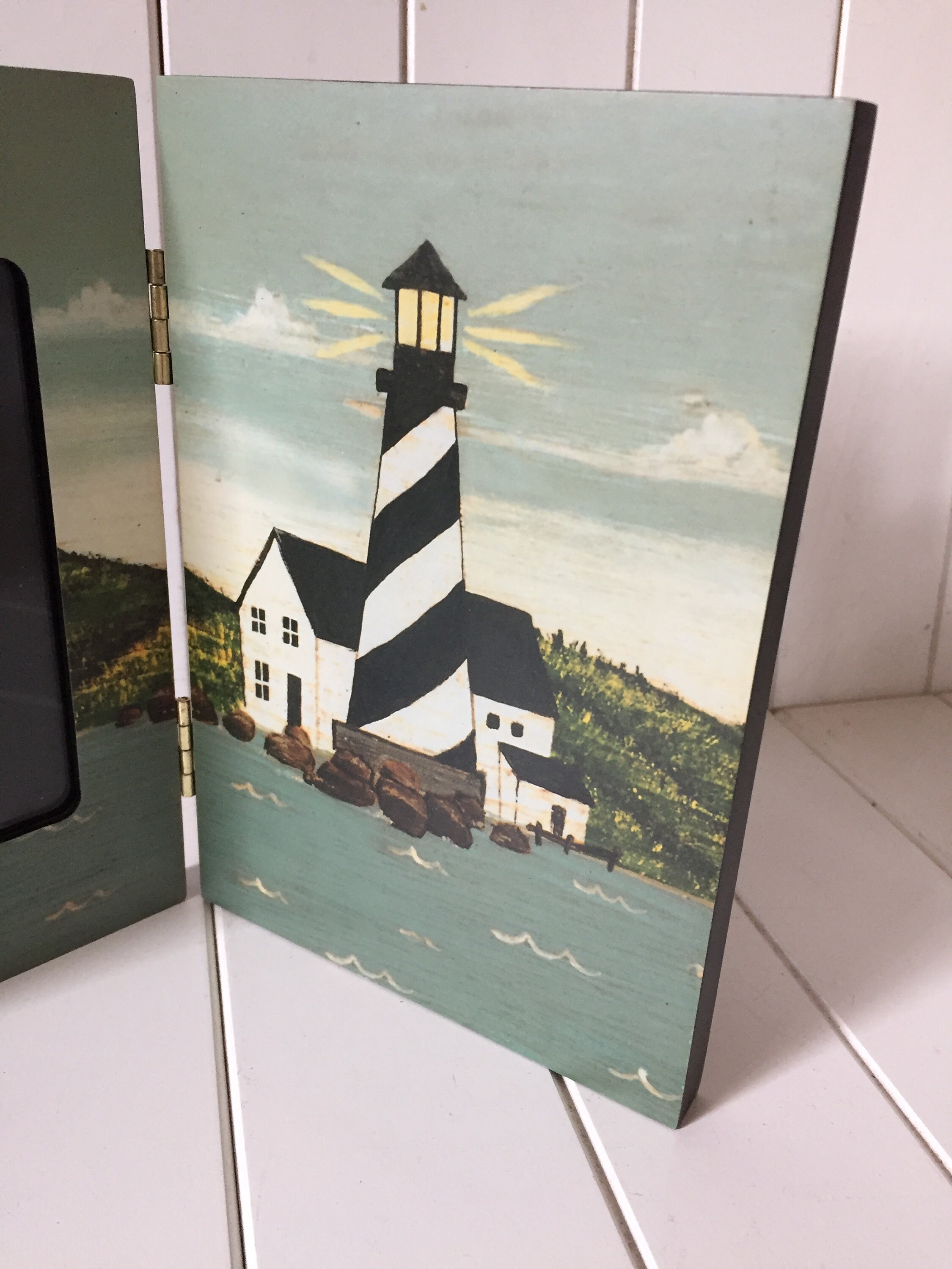 Primitive Style Lighthouse Picture Frame Desktop Picture | Etsy