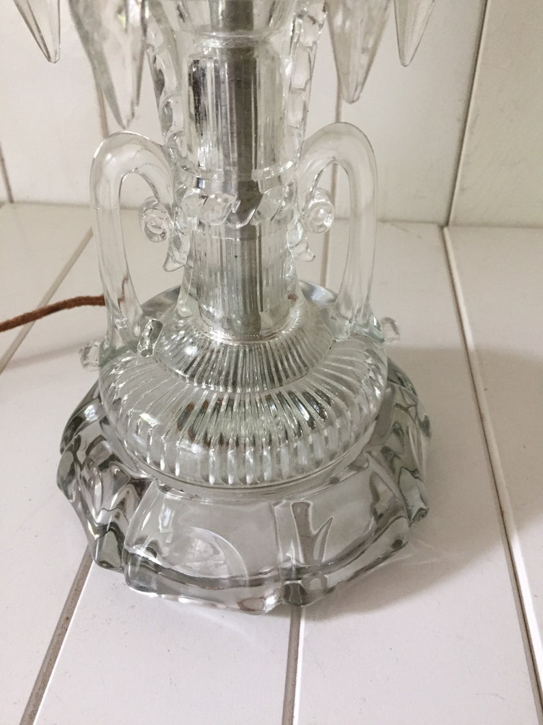 Vintage Crystal Boudoir Prism Lamp Table Lamp Boudoir Lamp Etsy