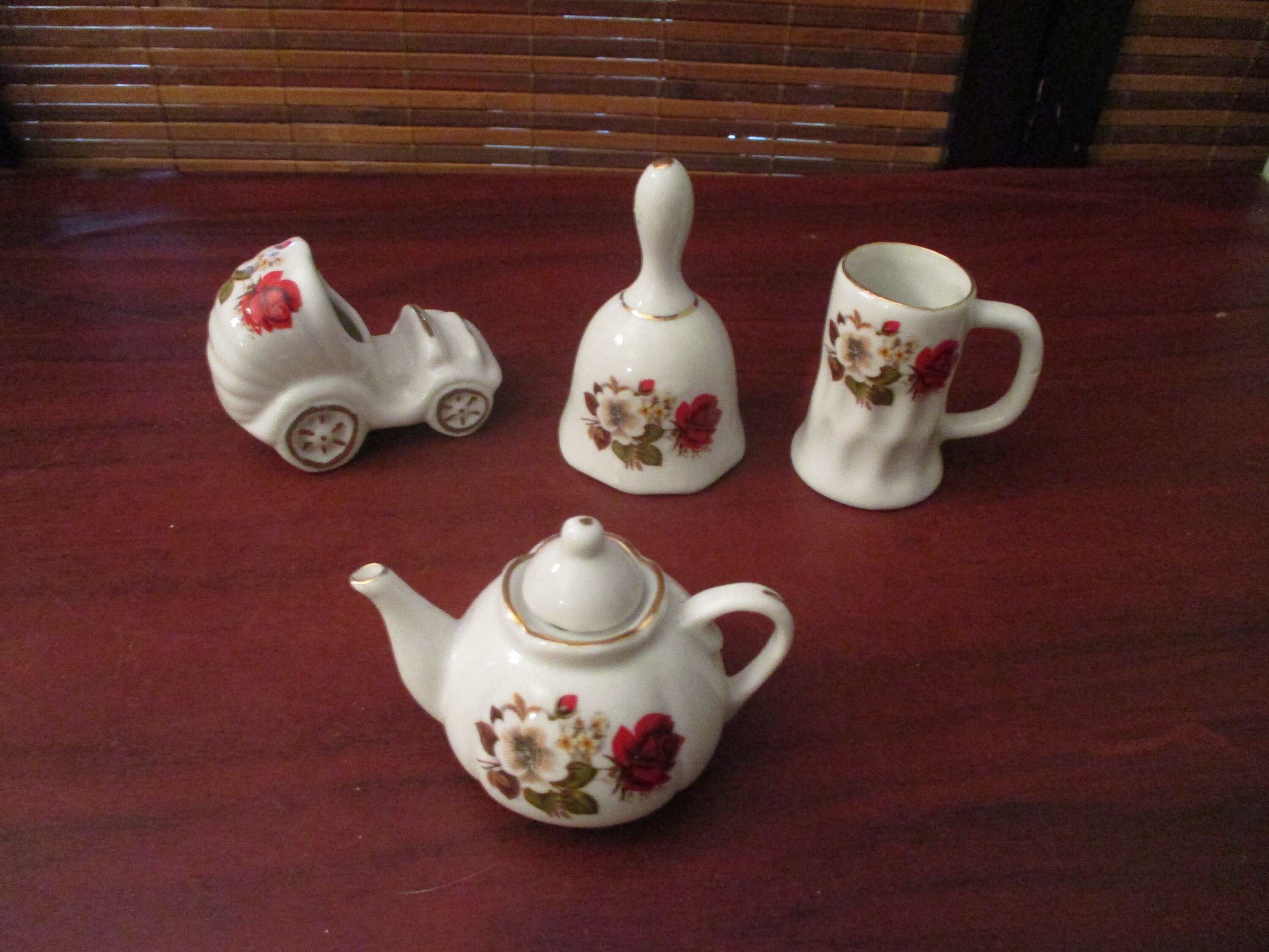 Collection of Four Matching Ceramic Small Decorative Ornaments - Etsy UK