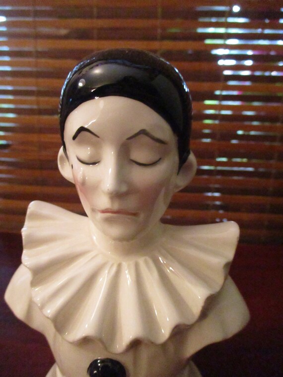 Vintage Pierrot Clown Ceramic Double Faced Ornament … - Gem