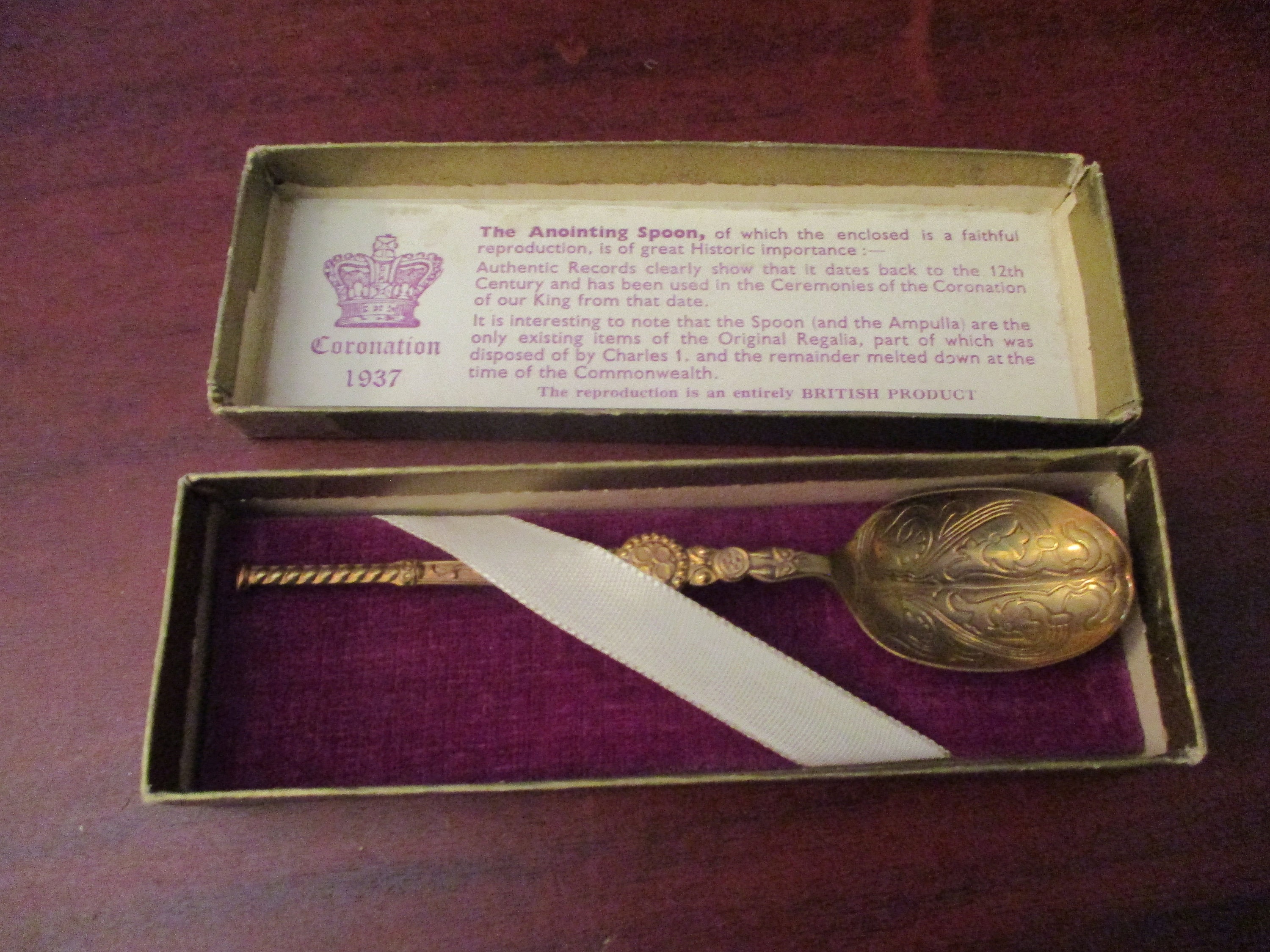 The Anointing Spoon Faithful Reproduction Coronation 1937 | Etsy