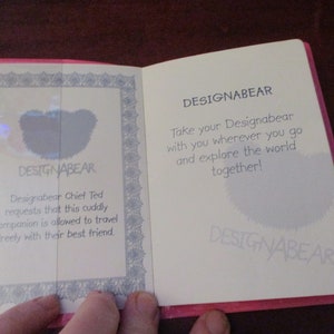 Design a Bear Passport Pink Covered Teddy Bear Passport - Etsy UK