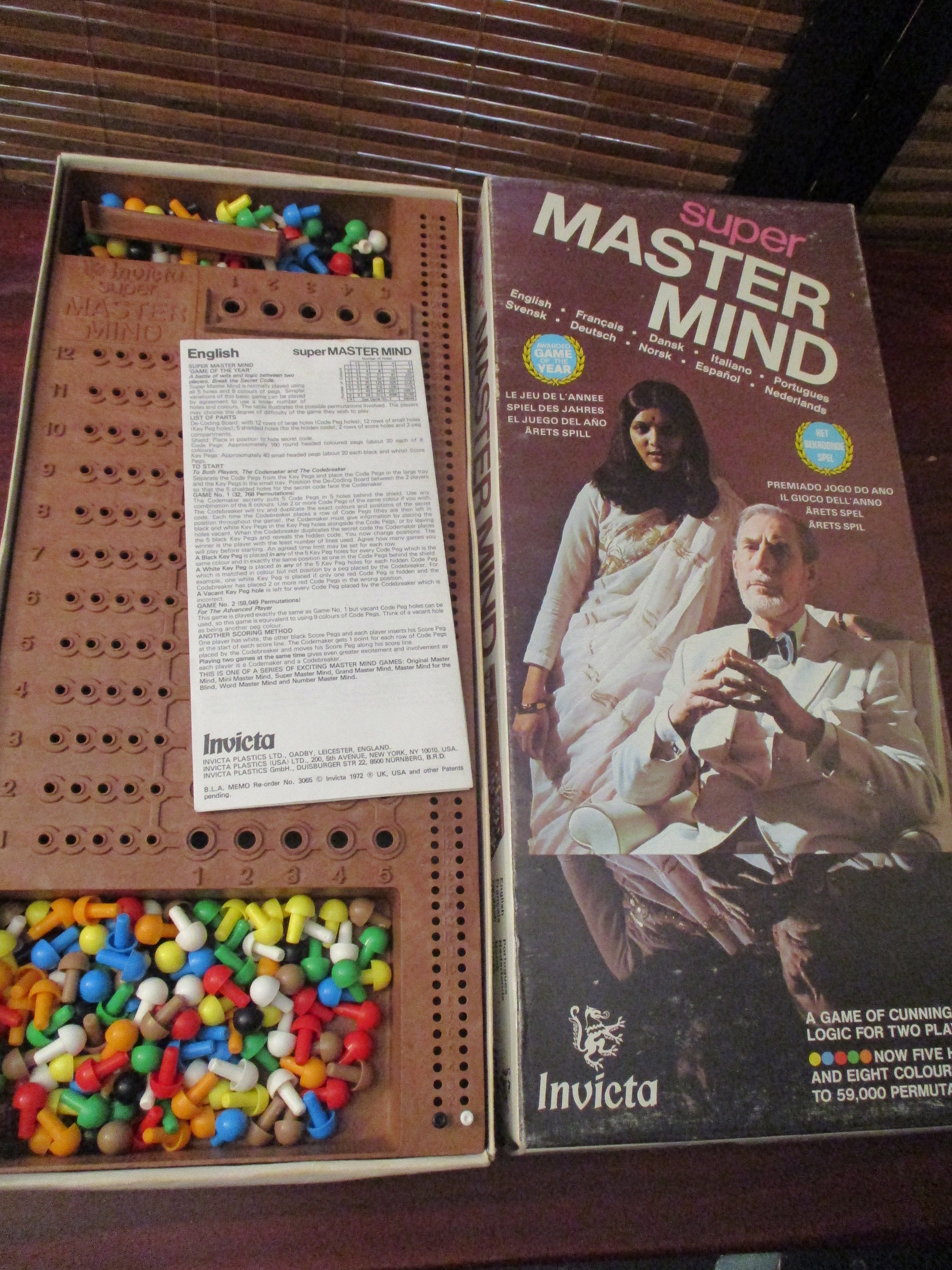 Super Master Mind Game of Cunning Original Colour Peg | Etsy