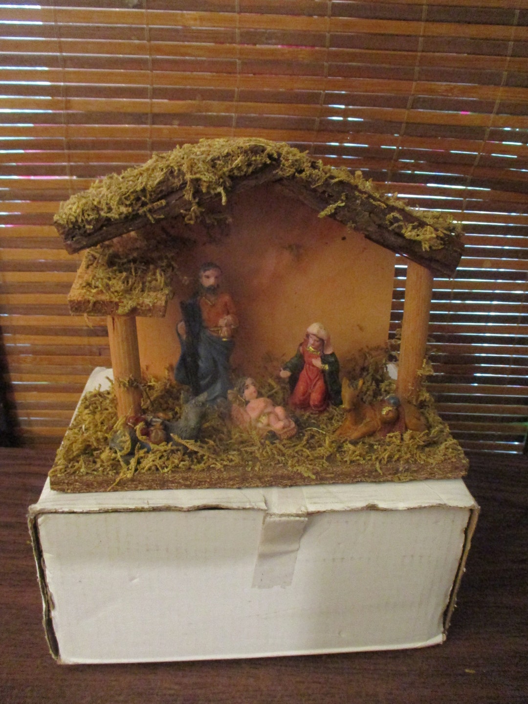 Christmas Nativity Set in Wooden Stable - Etsy UK