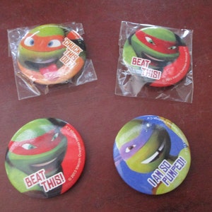 Teenage Mutant Ninja Turtles Set of Four Badges - Etsy