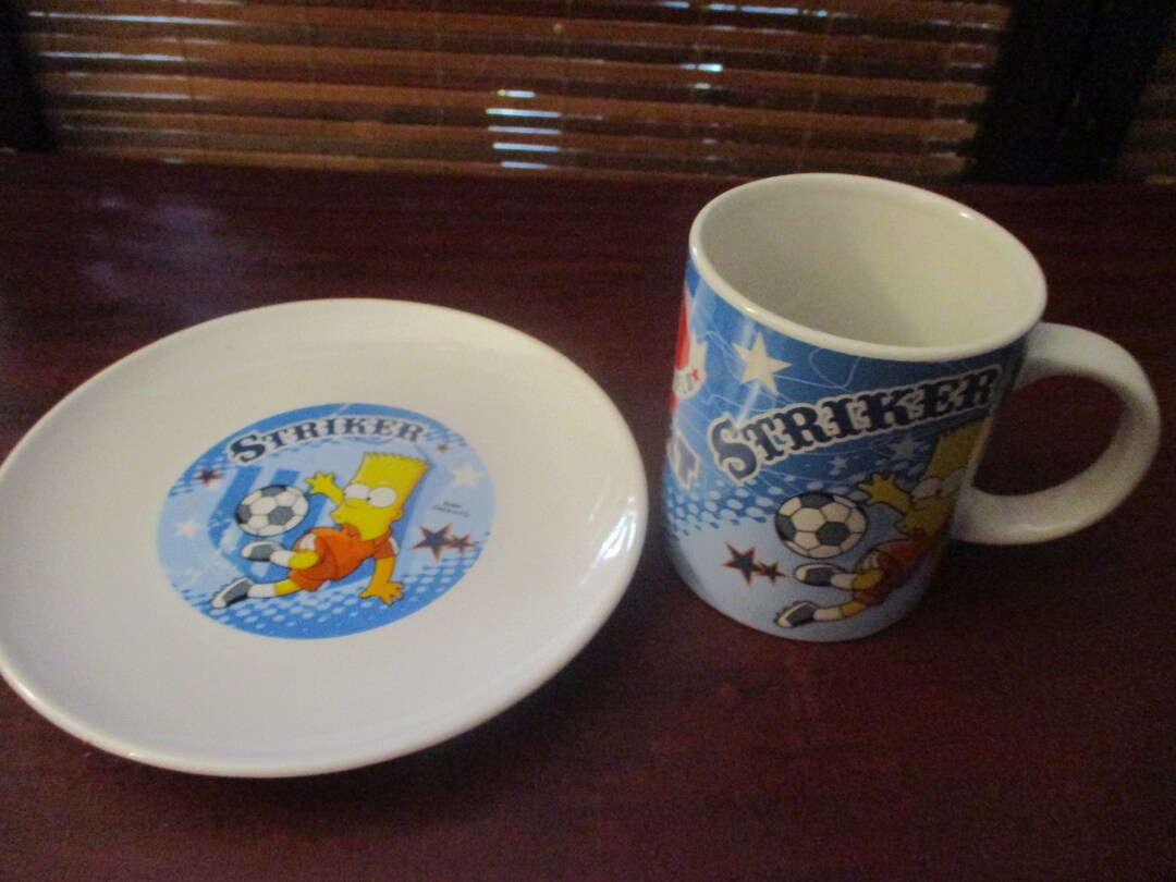 The Simpsons Bart Simpson Striker Tea Coffee Cup Mug & Saucer Plate - Etsy
