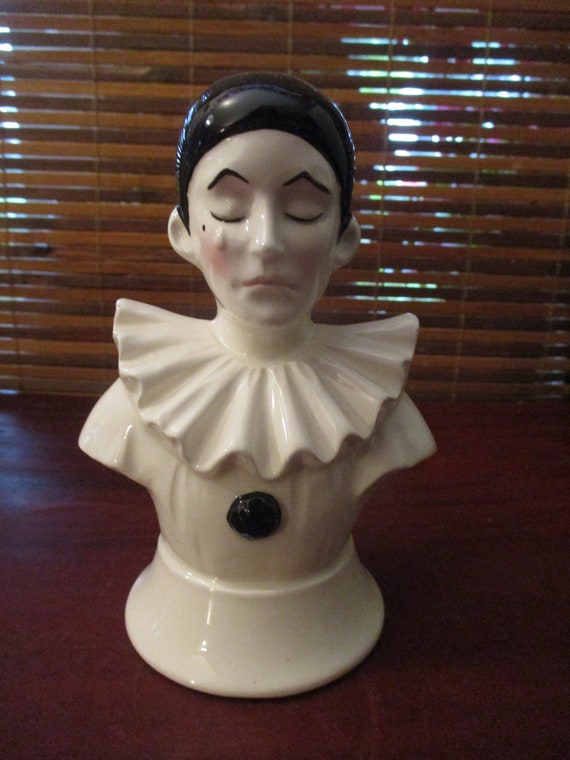 Vintage Pierrot Clown Ceramic Double Faced Ornament … - Gem