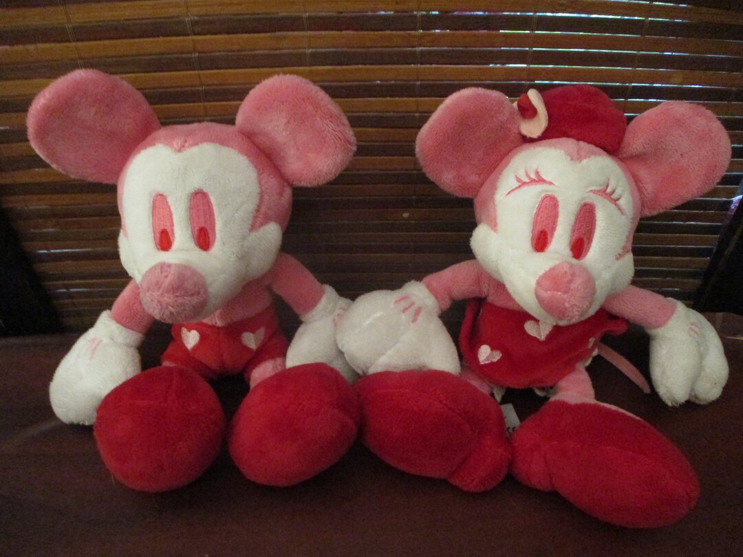 Disney Store Pink Mickey Mouse and Minnie Mouse Beanies - Etsy