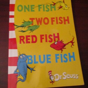 Dr Seuss One Fish, Two Fish, Red Fish Blue Fish Paper Back Book - Etsy UK