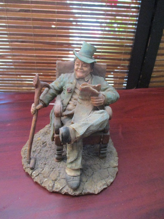 Sitting Man Figurine Ornament - Etsy UK