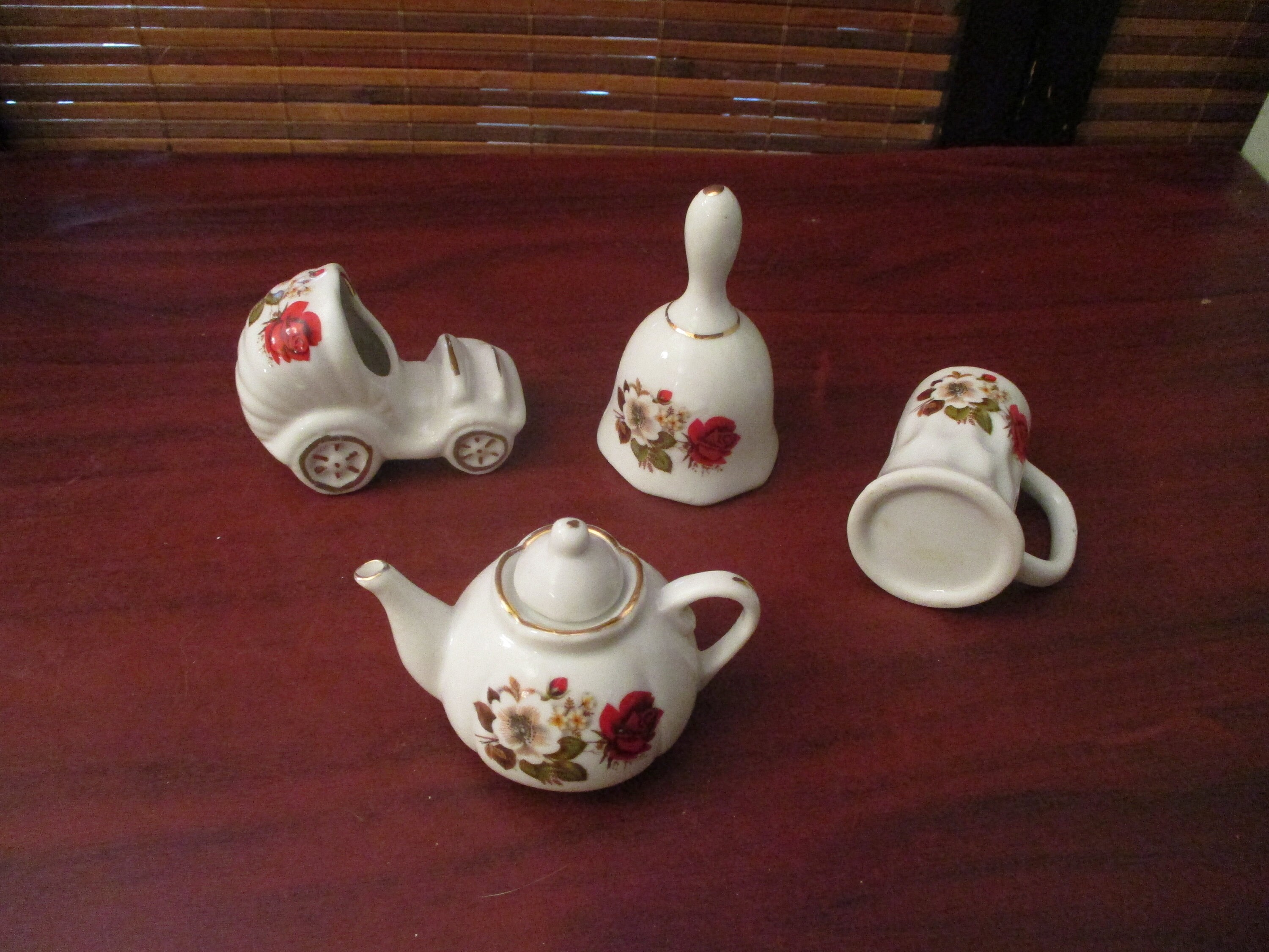 Collection of Four Matching Ceramic Small Decorative Ornaments - Etsy UK