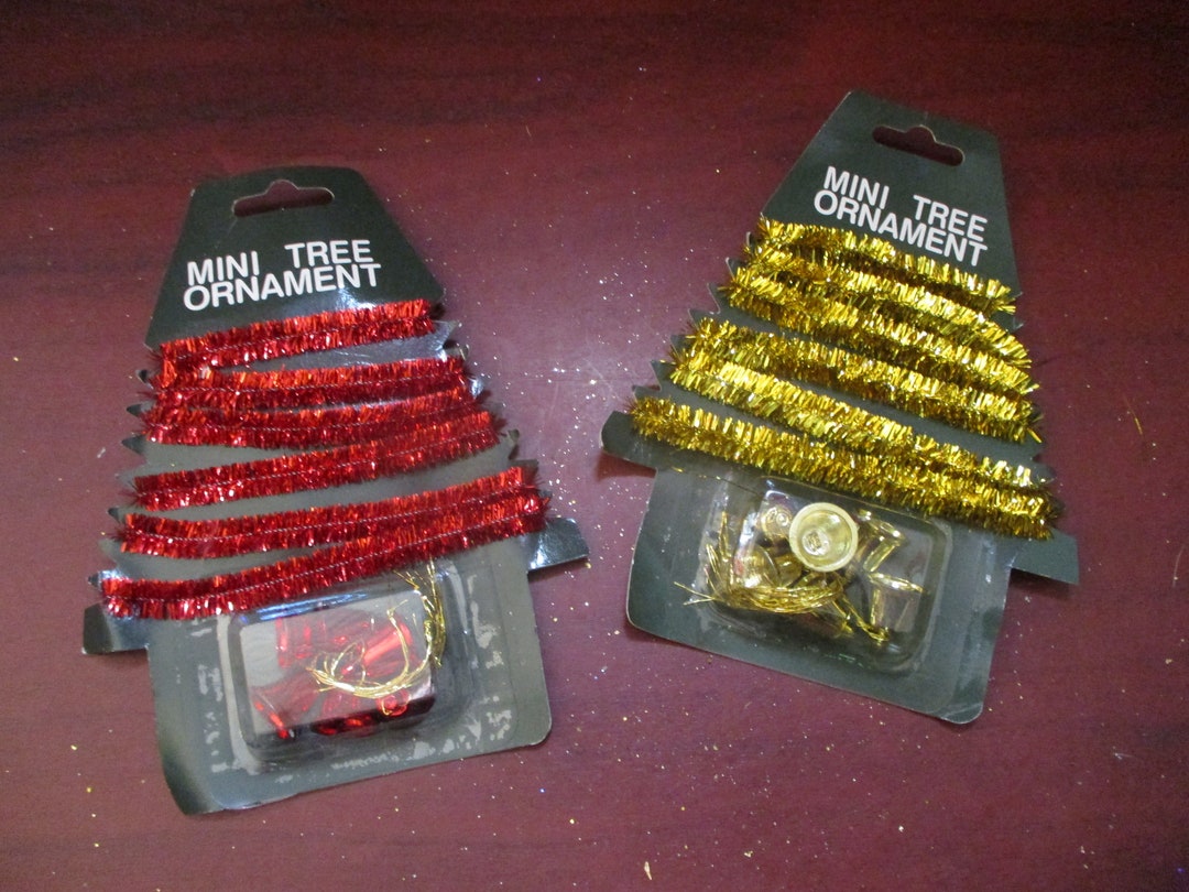 Set of Two Mini Tree Decorations Sets Christmas Tree Hanging - Etsy