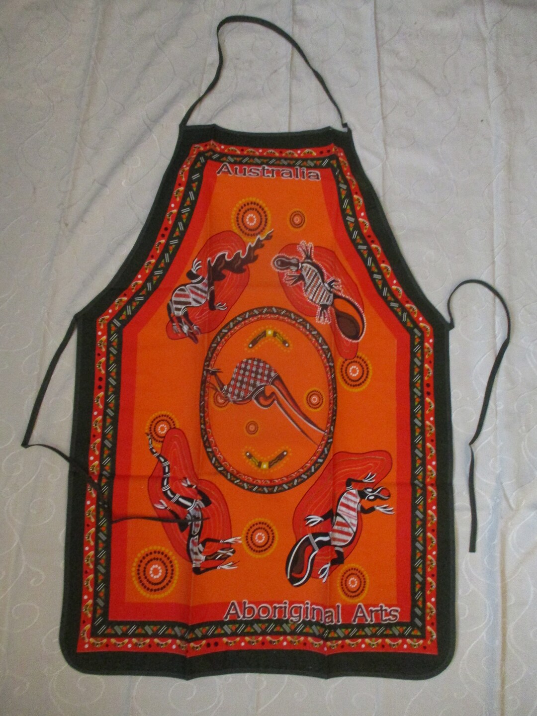 Vintage Australian Art Design Full Length Apron Orange - Etsy