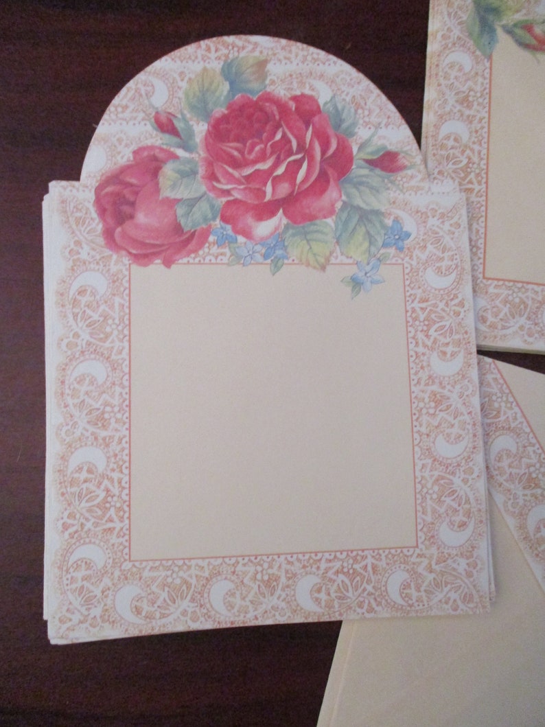 Rose Floral Notelets Notelet Stationery Set Writing Paper | Etsy