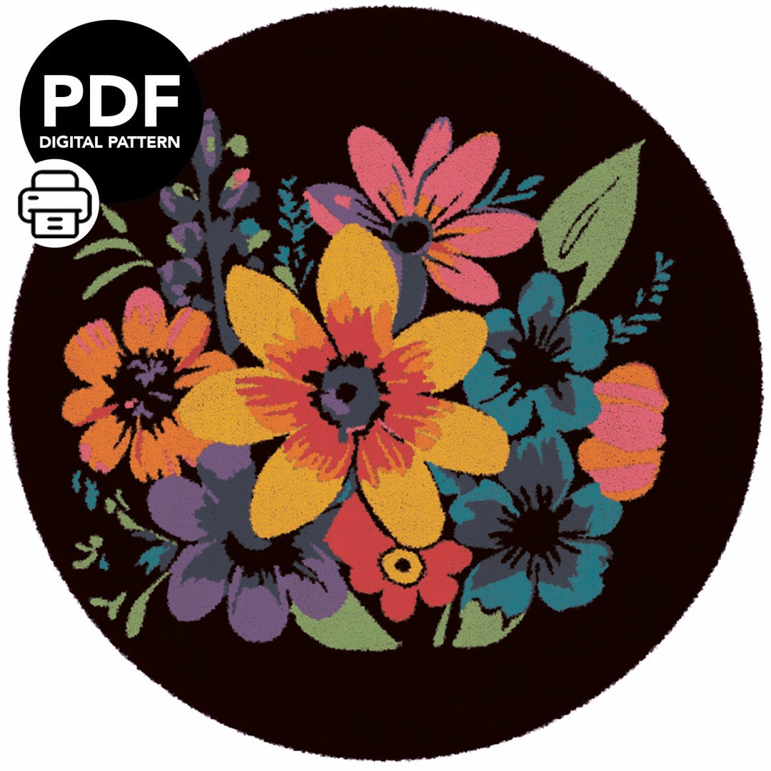 Flowers Rug Tufting Pattern PDF - Etsy