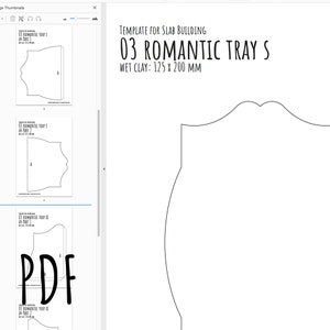 DIY Template for Slab Building Romantic Plate SVG Pdf Dxf - Etsy