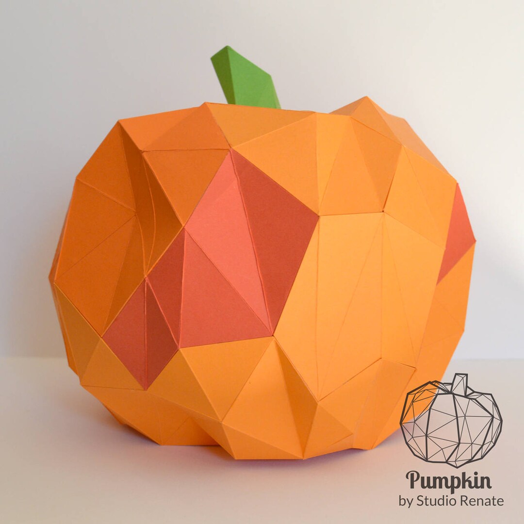 Re-usable Pumpkin ,no Carve, No Mess, Geometric Paper Craft Pumpkin to ...