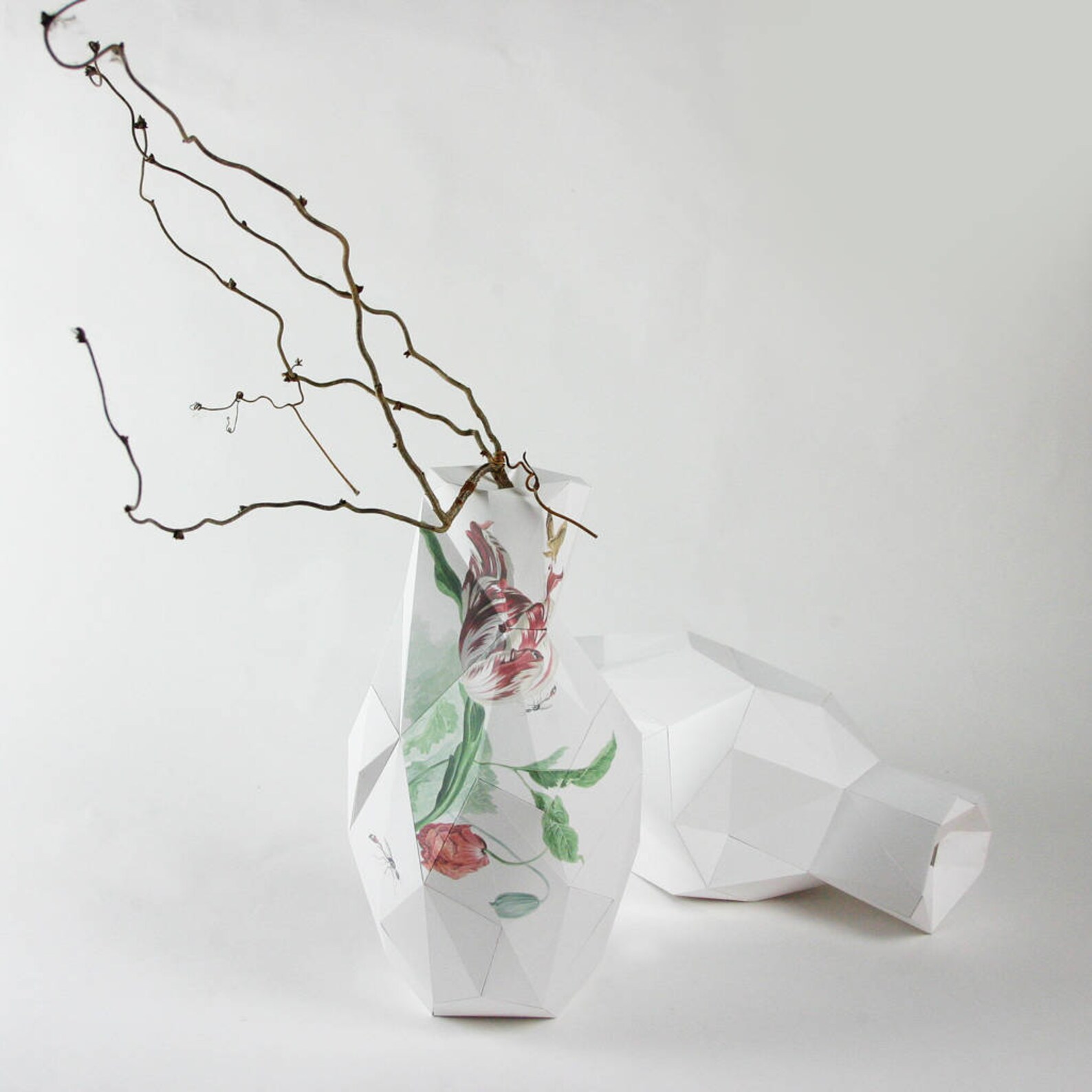 DIY Geometric Paper Vase Template (final Object ±33cm) Papercraft Diy ...