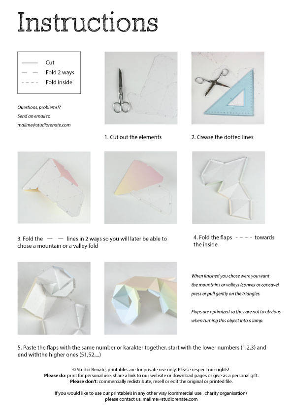 DIY Geometric Paper Vase Template (final Object ±33cm) Papercraft Diy ...