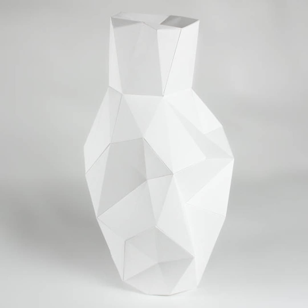 DIY Geometric Paper Vase Template (final Object ±33cm) Papercraft Diy ...