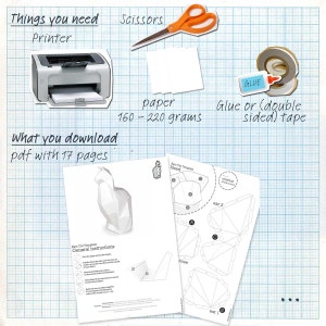 Cat DIY Folding Kit - Easy Downloads - Geometric Papercraft Animal Pet ...